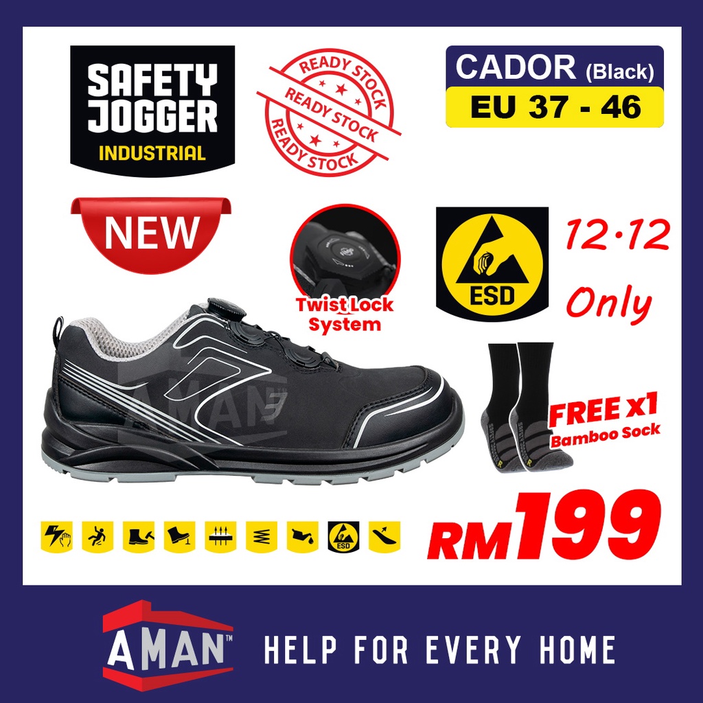 Safety Jogger Cador ESD S1P Sporty Safety Shoes Steel Toecap Midsole ...