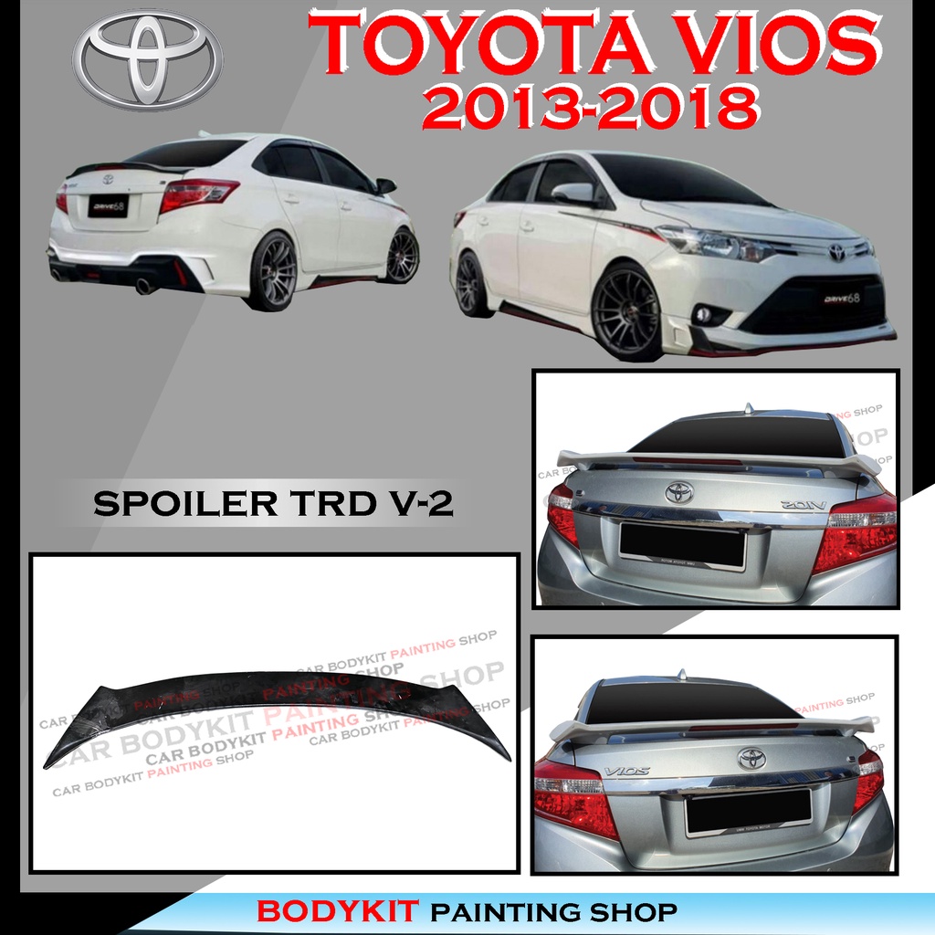 TOYOTA VIOS NCP151 2013-2018 TRD-V2 STYLE REAR ROOF SPOILER TAIL TRUNK ...