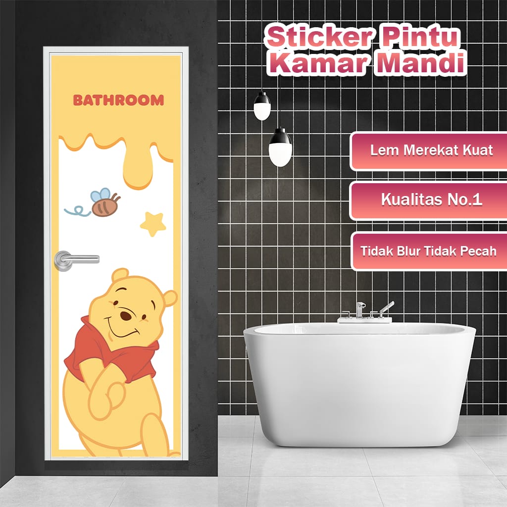 Bathroom Toilet Door Sticker Minimalist Aesthetic Cartoon Motif ...