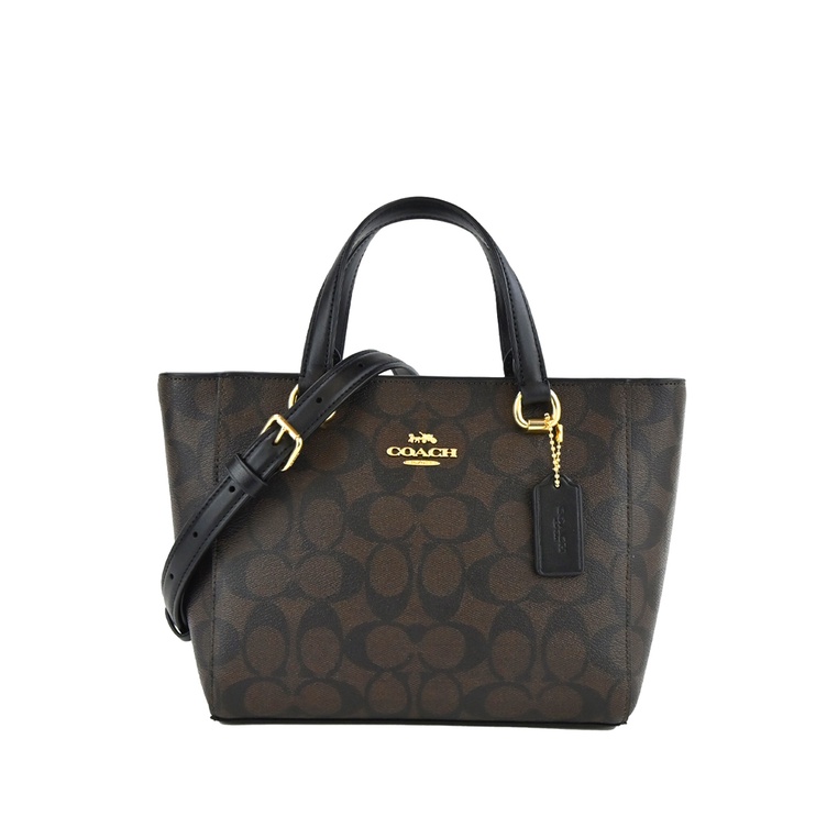 Coach Alice Satchel In Signature Canvas - Dark Brown | Shopee Malaysia