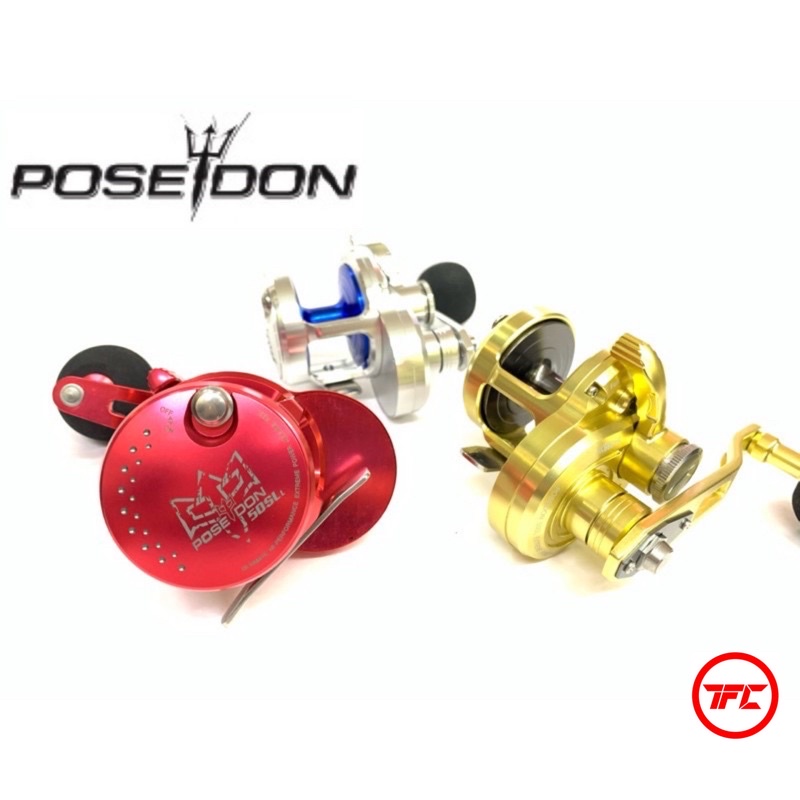 POSEIDON 50SL-L Overhead Jigging Reel Saltwater Fishing Round Baitcast ...