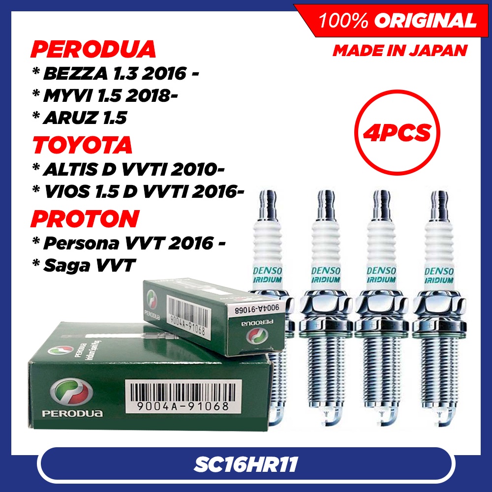 PERODUA IRIDIUM SPRAK PLUG SC16HR11 (4pcs) Myvi 1.5 2018- / Bezza 1.3 ...
