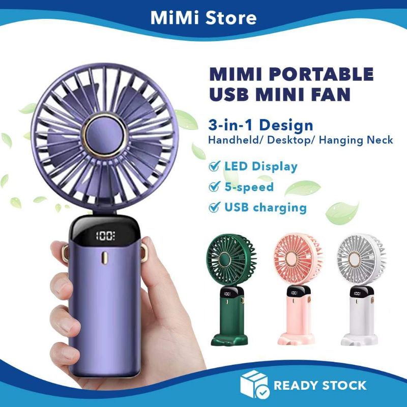 MiMi Portable USB Mini Fan Adjustable Mini Fan Cooling Fan 5 Speed ...