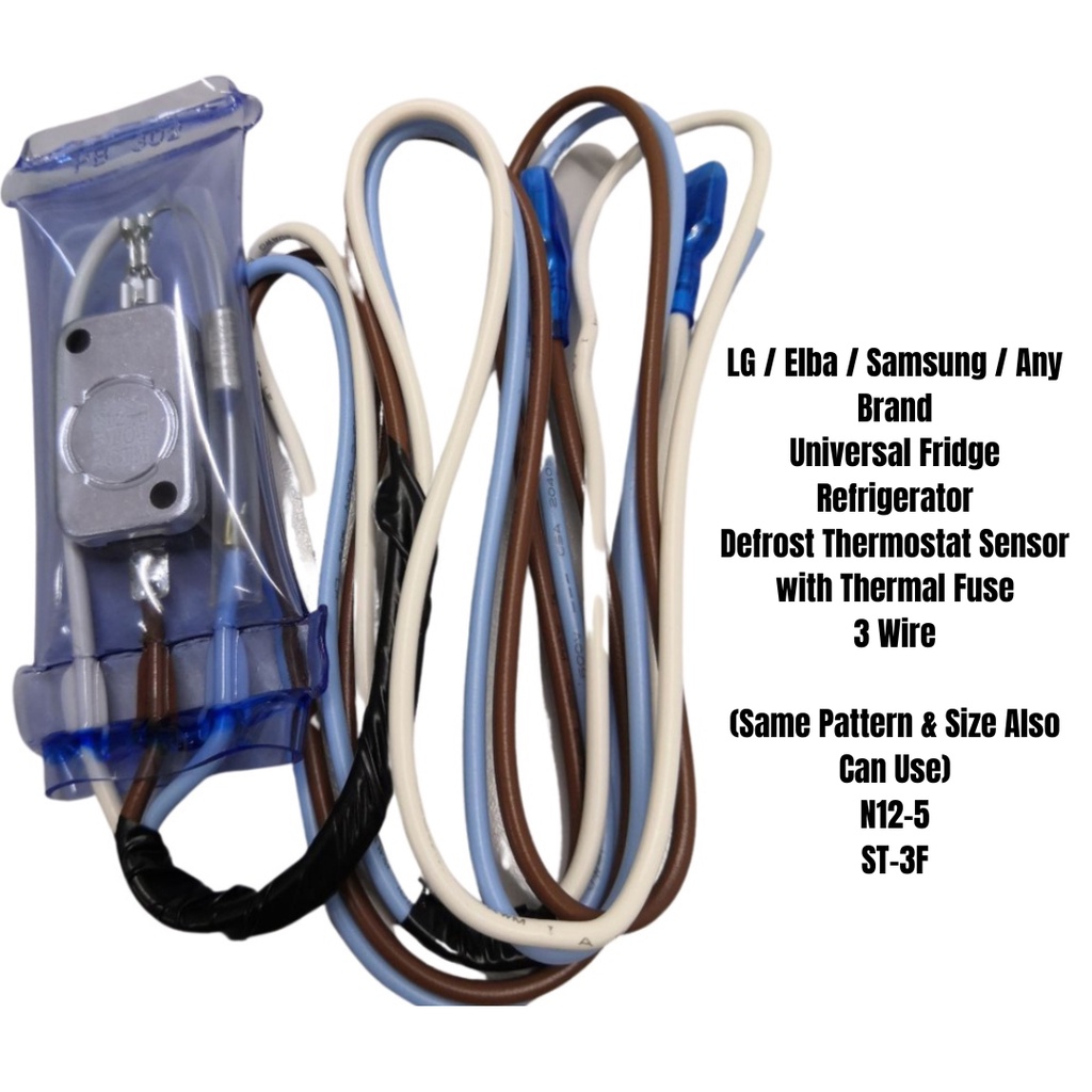 Universal Fridge Refrigerator Defrost Thermostat Sensor Thermal Fuse 3 ...