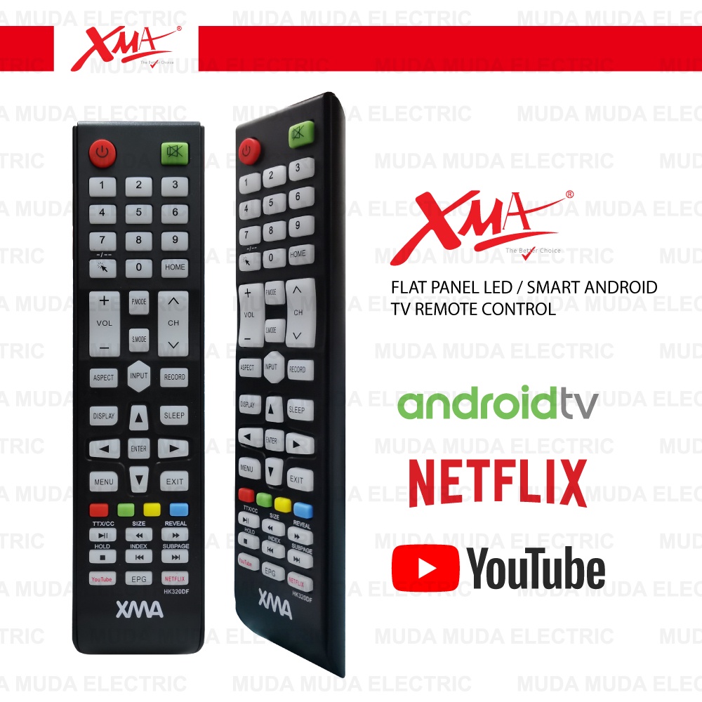 XMA / AIWA Remote Control LED Digital Smart TV YouTube Netflix ...
