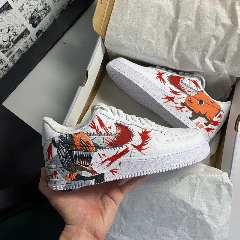 Readystock Chainsawman Nike AF1 Shoes Anime Denji Pochita Handpainted ...
