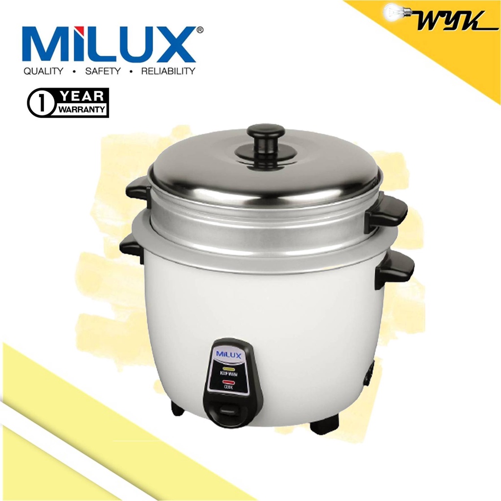 Milux 0.6L/1.0L/1.8L/2.8L Electric Rice Cooker with Steam Tray Periuk ...