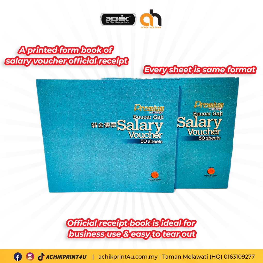 Campap Salary Voucher/Pay & Receive Book (50 Sheets/Book) - 1Book | Shopee Malaysia