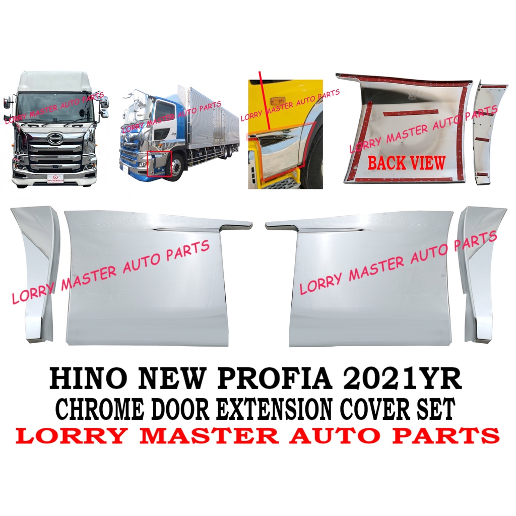 J18S08 CHROME DOOR EXTENSION COVER SET HINO NEW PROFIA 2021YR LORRY ...