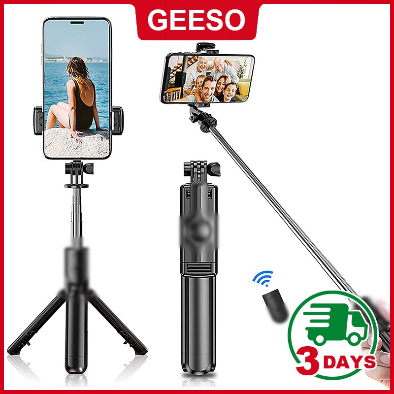 Geeso Selfie Stick Tripod Bluetooth Monopods Extendable Phone Tripod