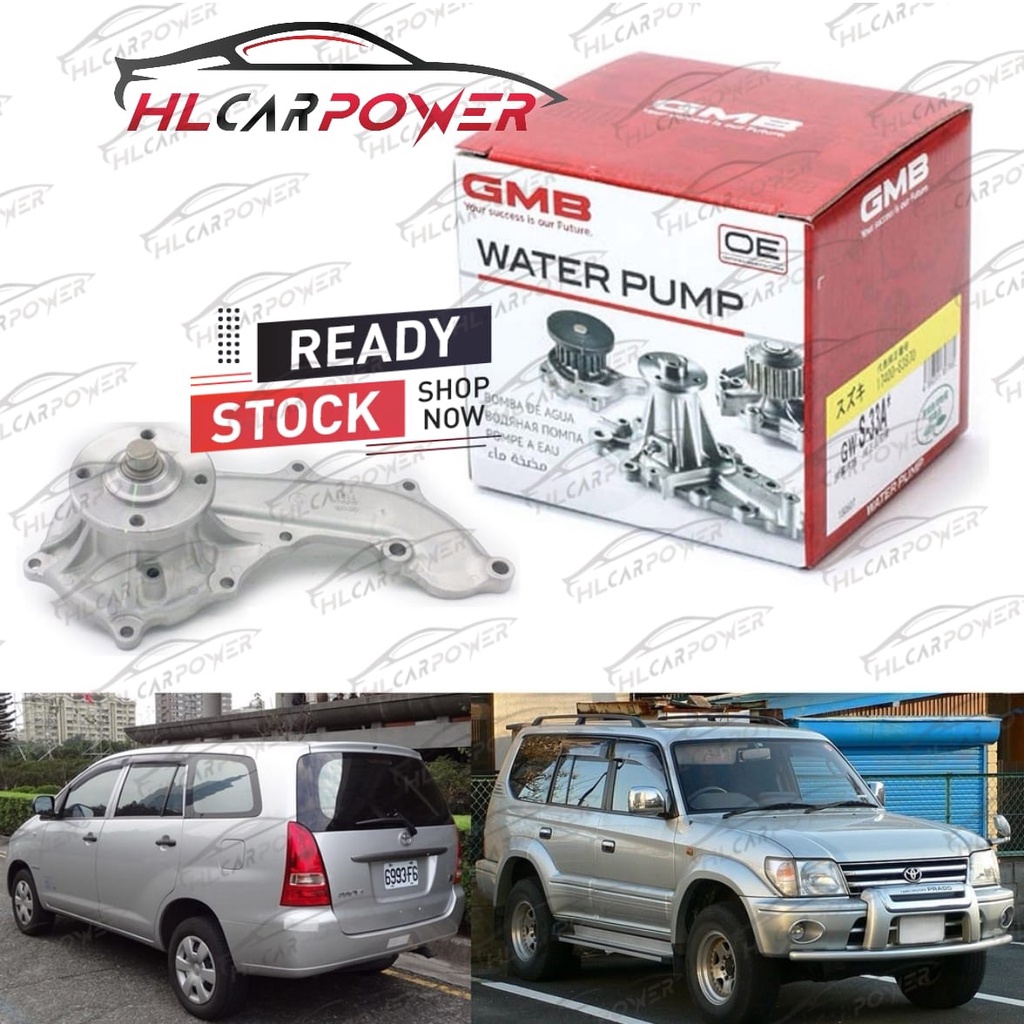 GMB WATER PUMP TOYOTA INNOVA 2004-2015 TGN40 PRADO PETROL RZJ95 (GWT ...