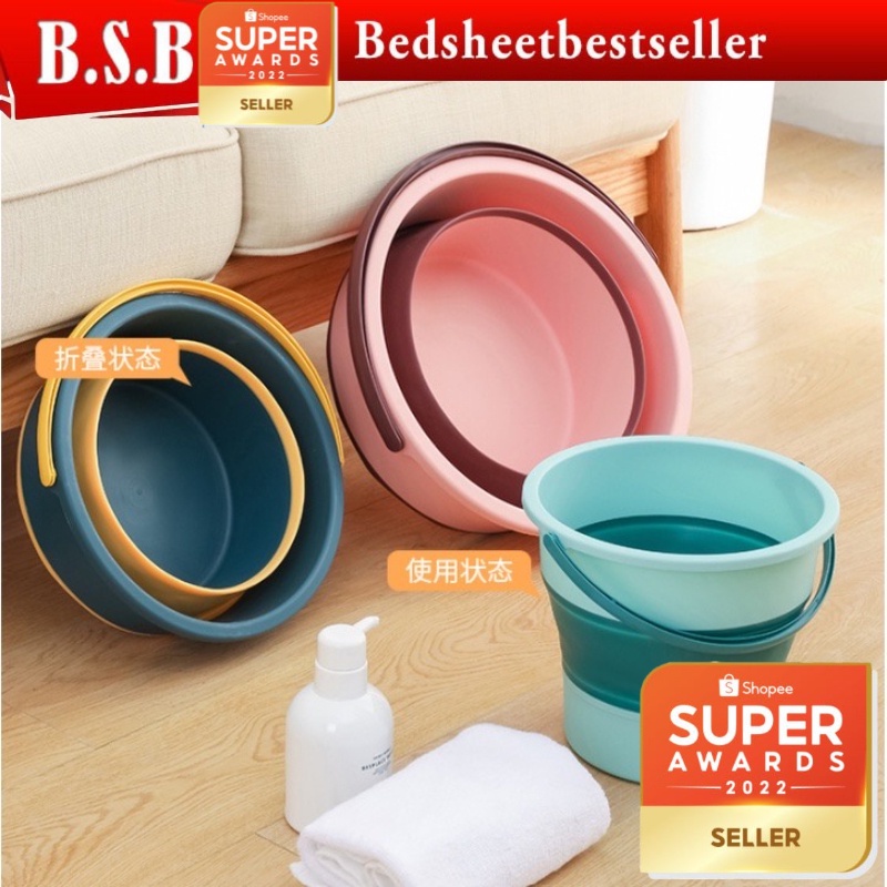 Foldable Collapsible Bucket Pail Water Washing Cleaning Tong Baldi ...