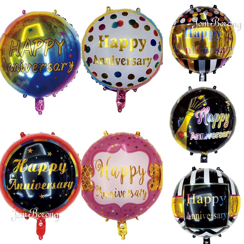 (1PC)18Inch ANNIVERSARY FOIL BALLOON Congratulation Congrats Graduation ...