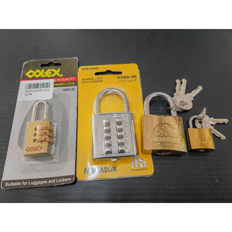 LS GEMILANG Resettable Handy Lock Digital Luggage Lock Mini Brass ...