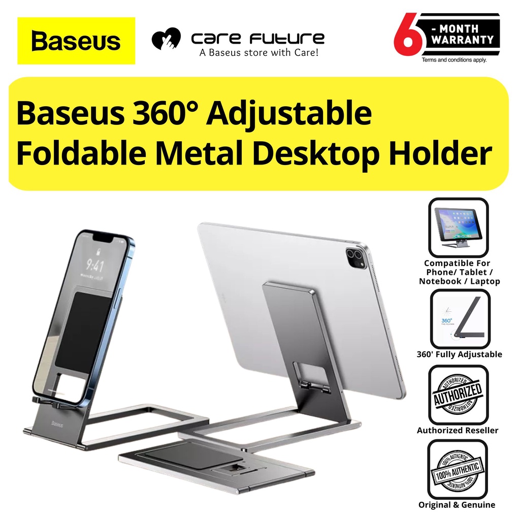 Baseus Foldable Metal Desktop Phone Stand Tablet Holder Notebook Stand ...