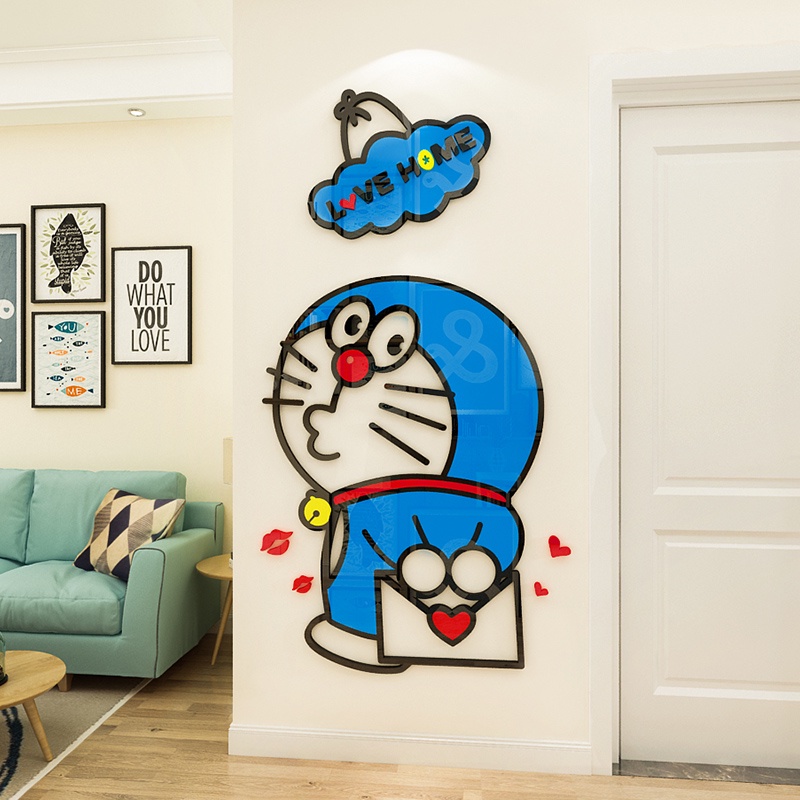 Doraemon 3D wall stickers acrylic jingle cat three-dimensional wall ...