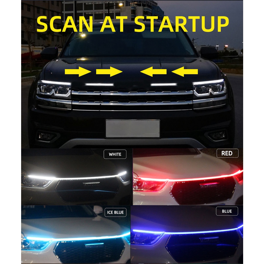 150cm 180cm Waterproof LED Car Universal Engine Hood Guide Decorative ...