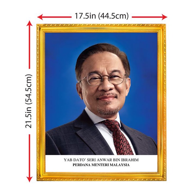 Bingkai Potret Gambar Perdana Menteri Malaysia, Prime Minister Portrait ...