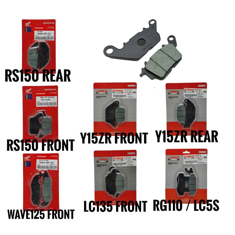 BREK PAD Y15 Y15ZR LC135 RS150 RS150R WAVE125 W125 BRAKE PAD FRONT REAR ...