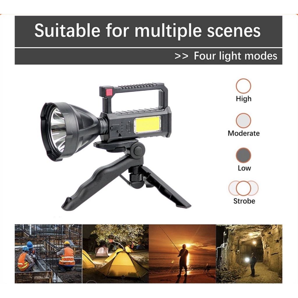 L832 Lampu Carian Boleh Dicas Semula Dengan Stand Luar Lampu Suluh ...