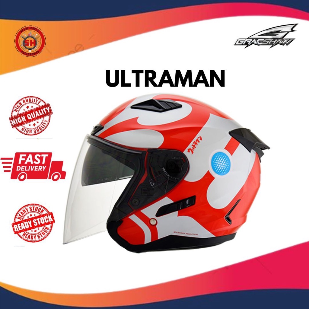 (LIMITED EDITION) Helmet Gracshaw Ultraman Classic Gennex G535 Helmet ...