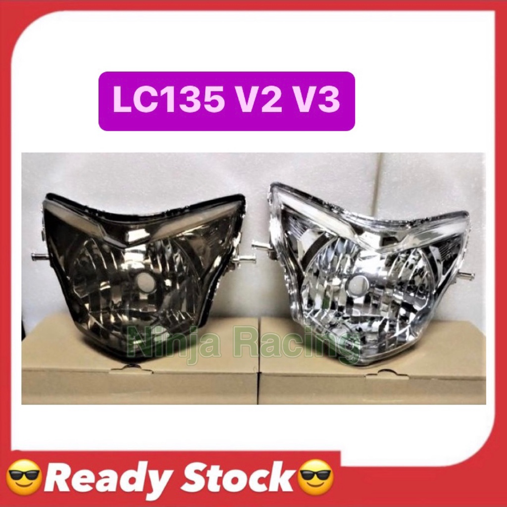 YAMAHA LC135 V2 V3 135LC V2 V3 LC 135 V2 V3 LCV2 LCV3 NEW FRONT HEAD LIGHT LAMP UNIT CLEAR ...
