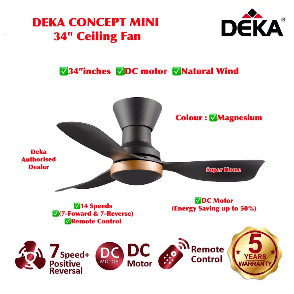 Deka Baby Fan Deka CONCEPT MINI (Magnesium) 34 inch 3 Blades DC Motor ...