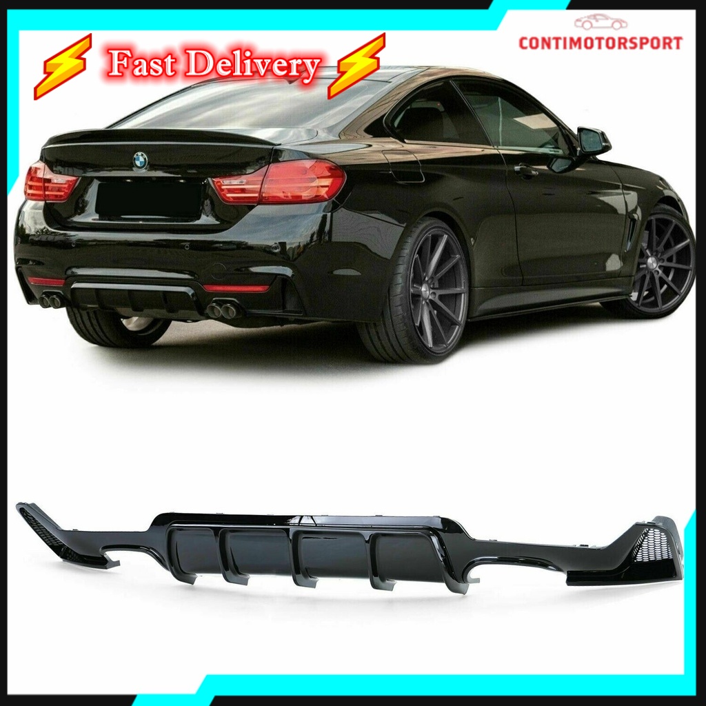 BMW 4 SERIES F32 M PERFORMANCE REAR DIFFUSER DOUBLE 4OUT REAR LIP ...