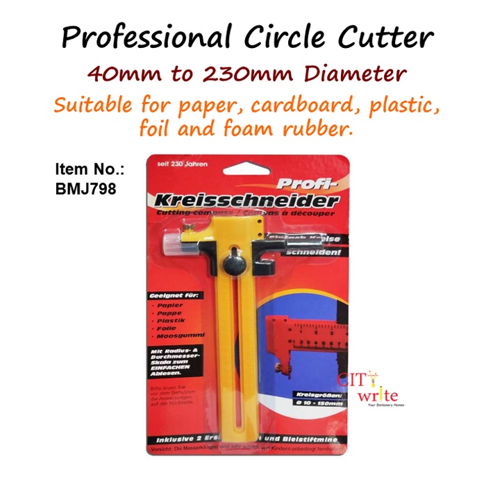 Art BMJ798 Rotary Circle Cutter with Blades Round Compass Cutter mm and ...