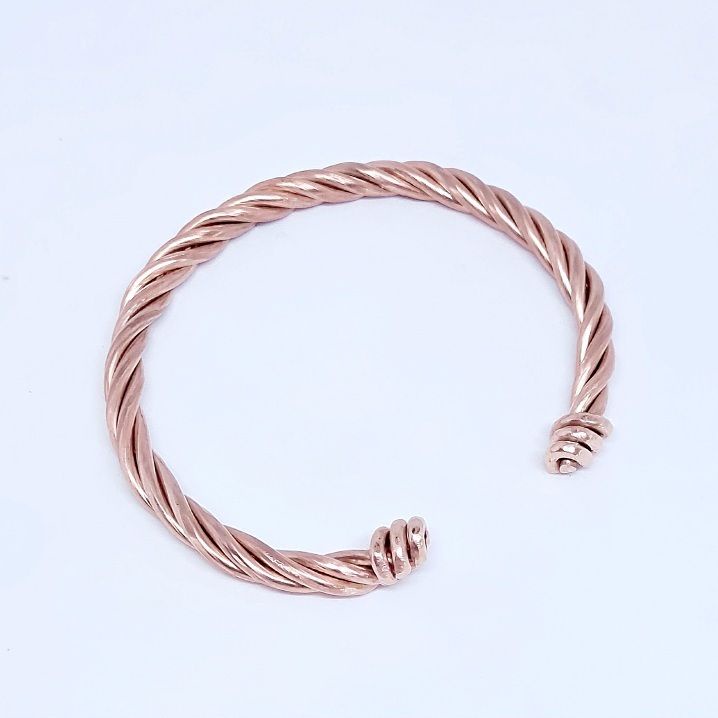 Twisted Rope Copper Bangle - Bare Copper - Tensor Ring Bracelet ...