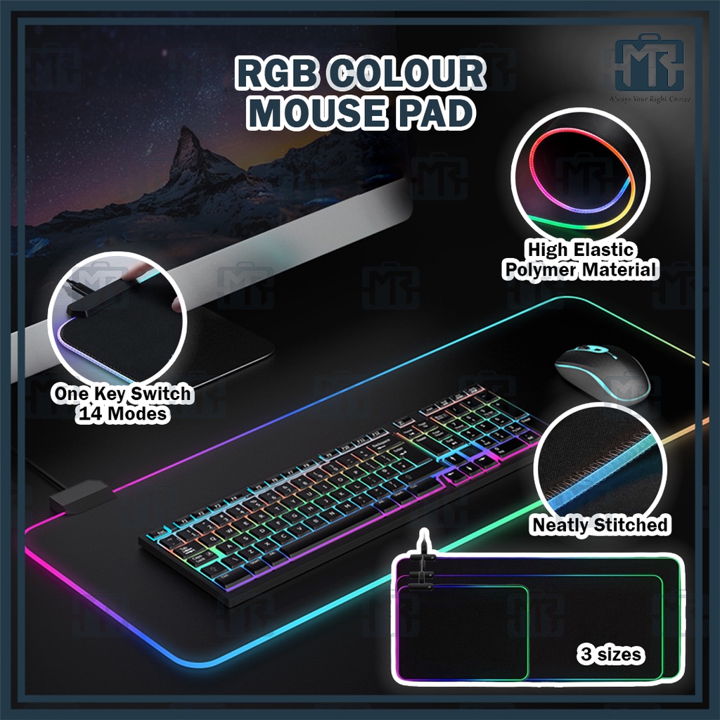 MR LED MOUSEPAD oversized RGB large desk pad Office glowing LED gaming ...