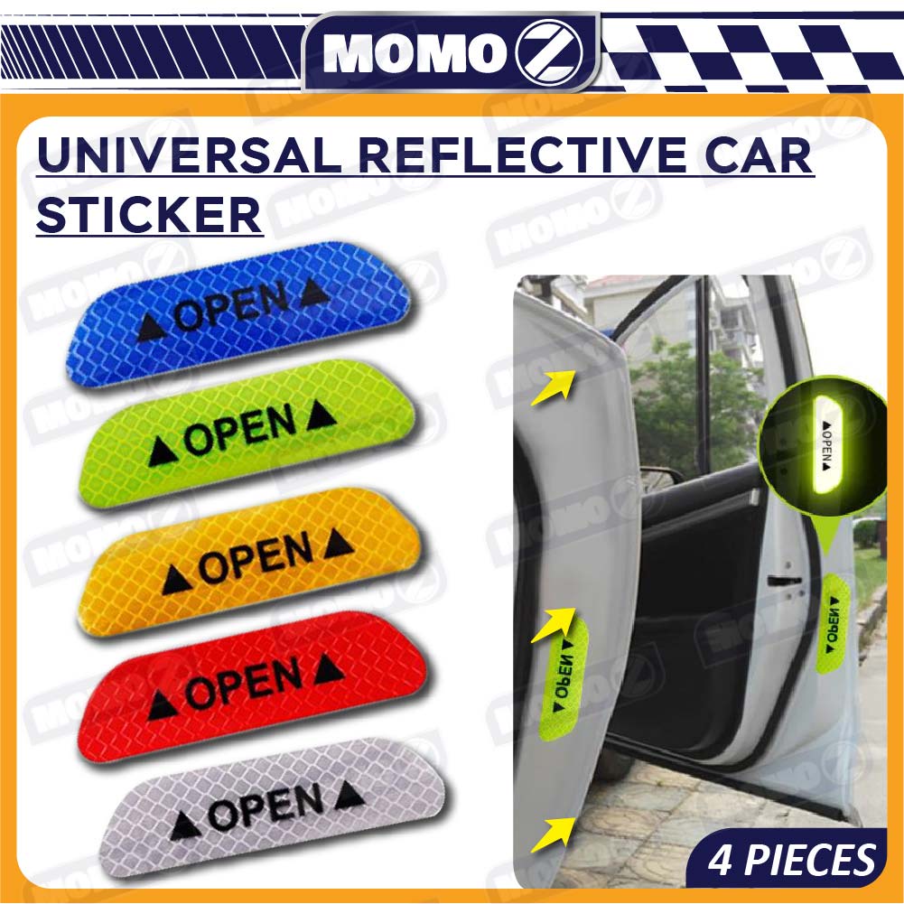 Car Universal Door Reflective Safety Warning Sticker Strips Decorative ...