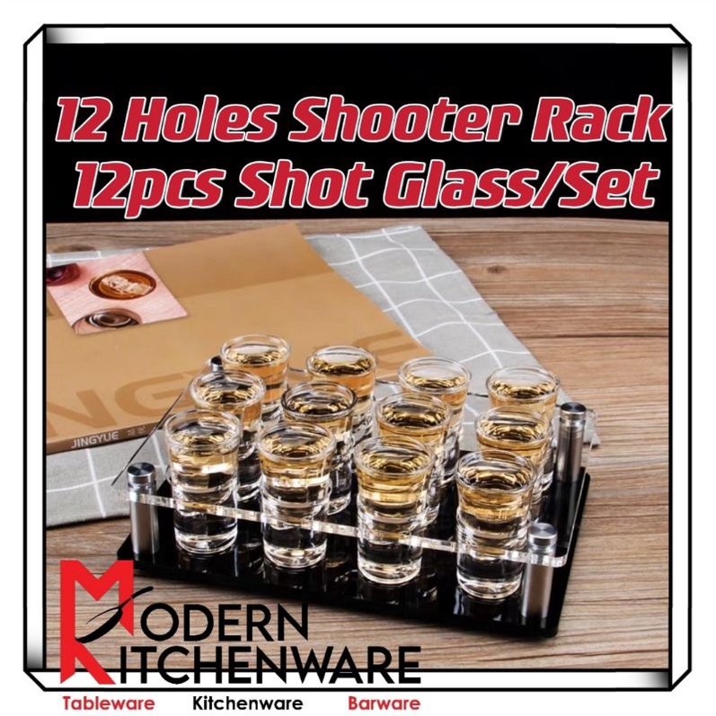 (MKitchenware) 12pcs 15ml Shot Glass / 12 Holes Shooter Rack / Shooter ...