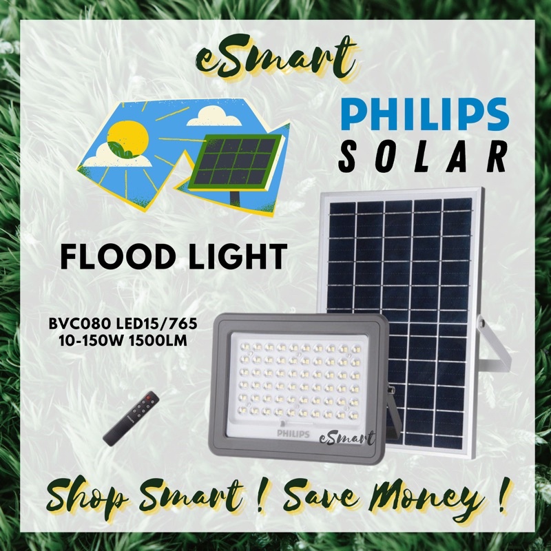 Philips Essential SmartBright BVC080 10-150W 1500lm Solar Floodlight ...