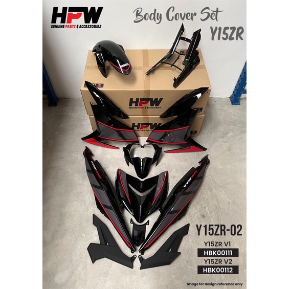 HPW COVER SET CUSTOM Y15ZR V1/V2 KENNY ROBERT BLACK-RED 2022 | Shopee ...