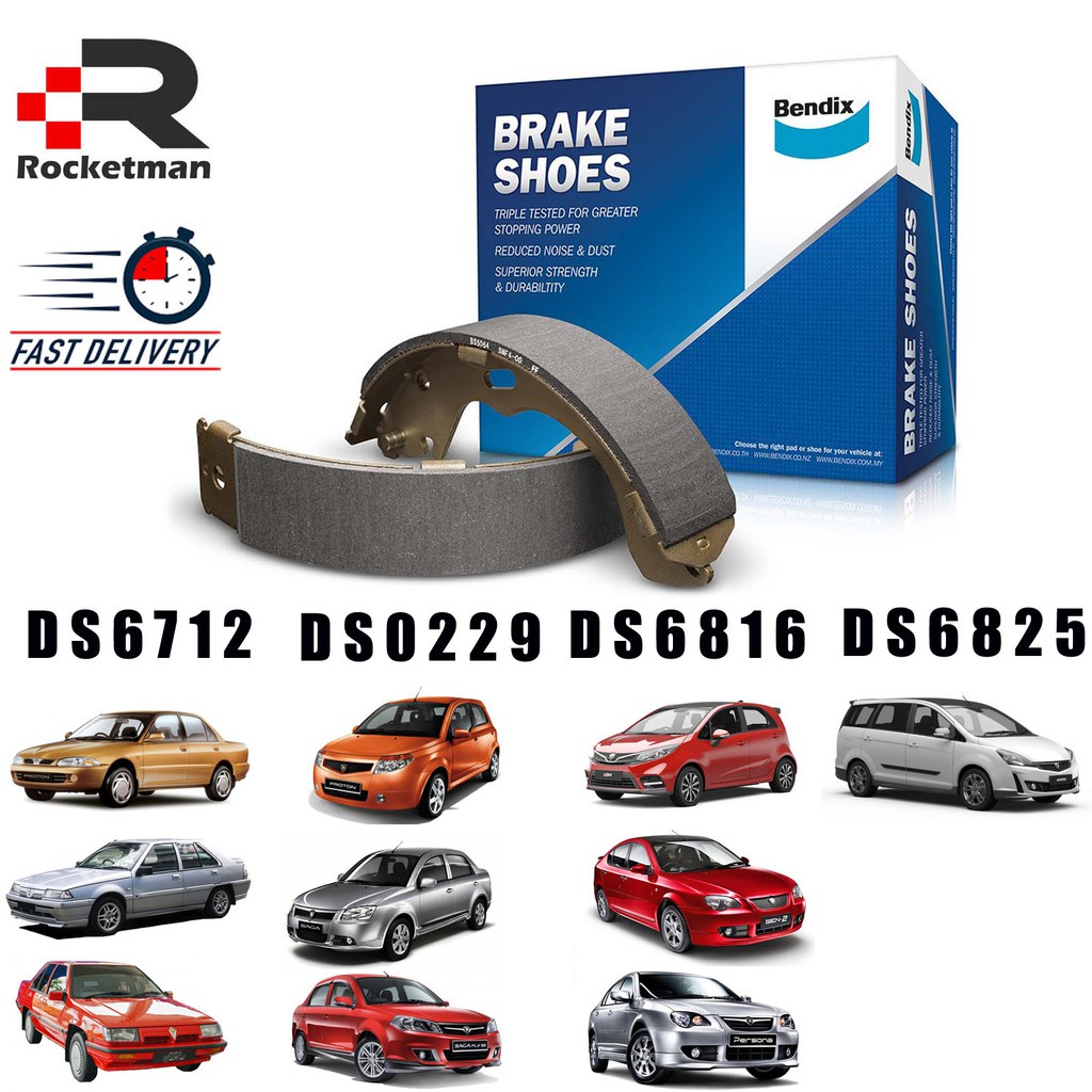 BENDIX REAR BRAKE SHOE PROTON WIRA BLM FLX VVT EXORA IRIZ PERSONA VVT ...