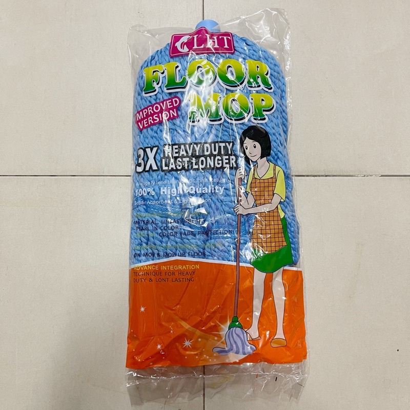 Heavy Duty White Cotton Mop Improved Version LHT530 / Mop Lantai Putih ...