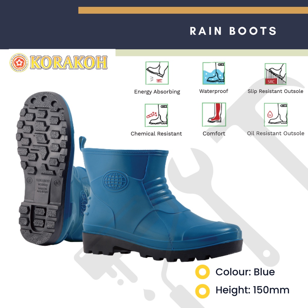 Korakoh 9000 | Rubber shoes | Kasut getah | Kasut phua chu kang Hujan Kebun without lining Rain ...