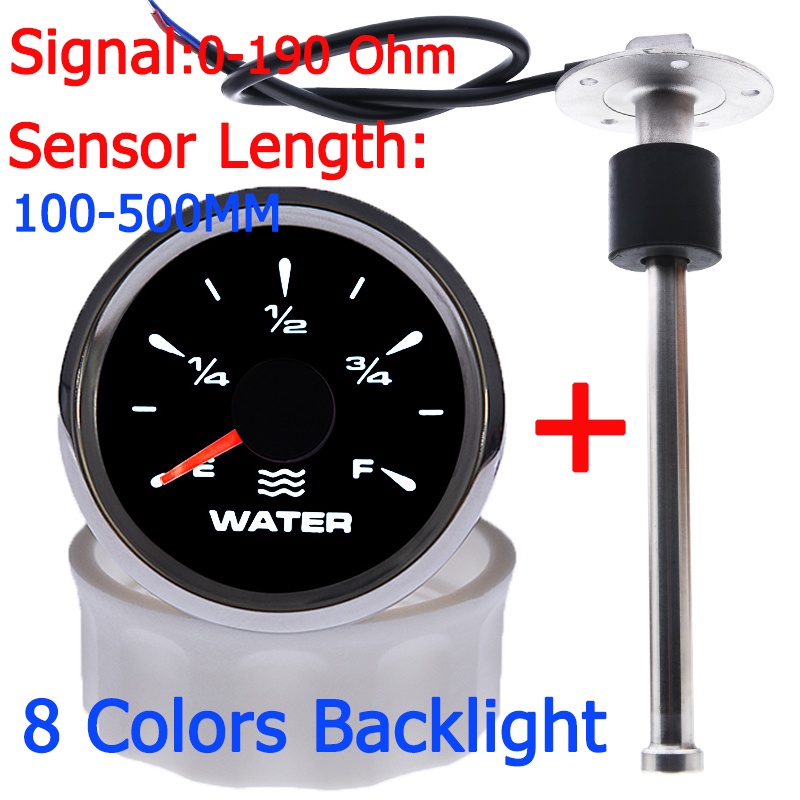 52mm Water Level Gauge 0~190 Ohm Water Level Sensor With 7 Colors ...