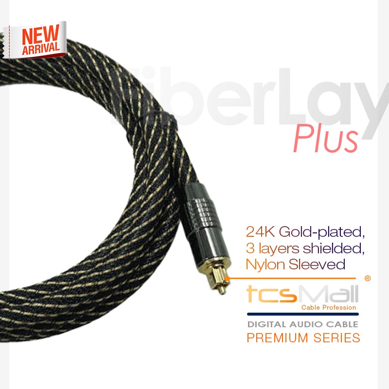 FiberLay+ Digital Audio Cable Optical SPDIF Toslink HiFi Fibre Optic ...