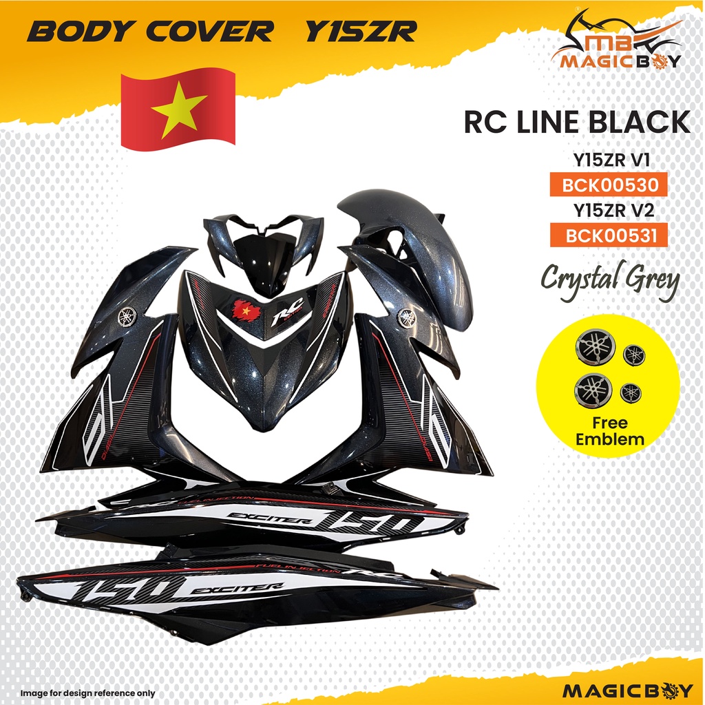 JL Racing HPW MAGIC BOY Coverset Bodyset Yamaha Y15 Y15zr V1 V2 Exciter Rc Hitam Kuning Merah ...