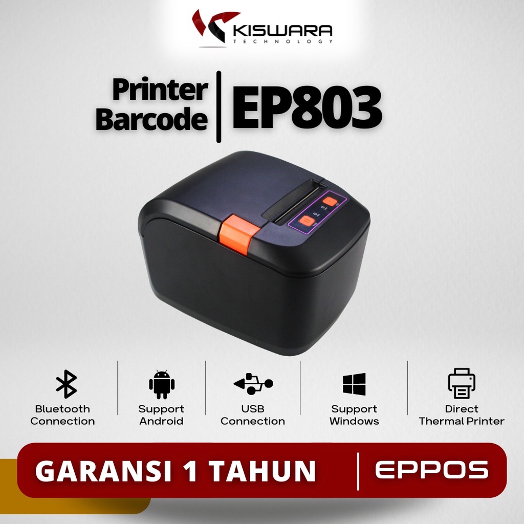 Ressi SHOPEE Barcode Thermal Printer EPPOS 80mm EP803 USB Bluetooth ...