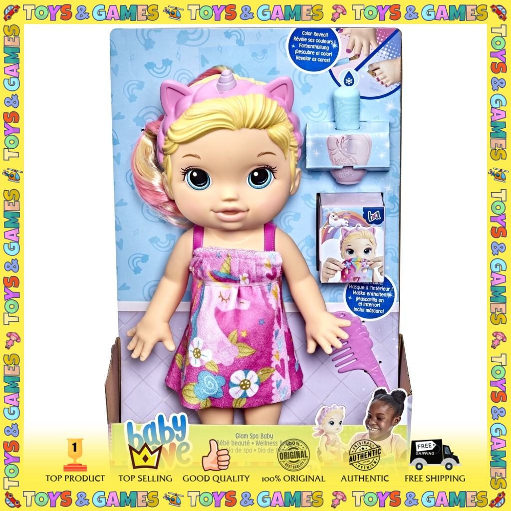 Baby Alive Glam Spa Baby Doll Waterplay Toy Unicorn Colorfull Reveal ...