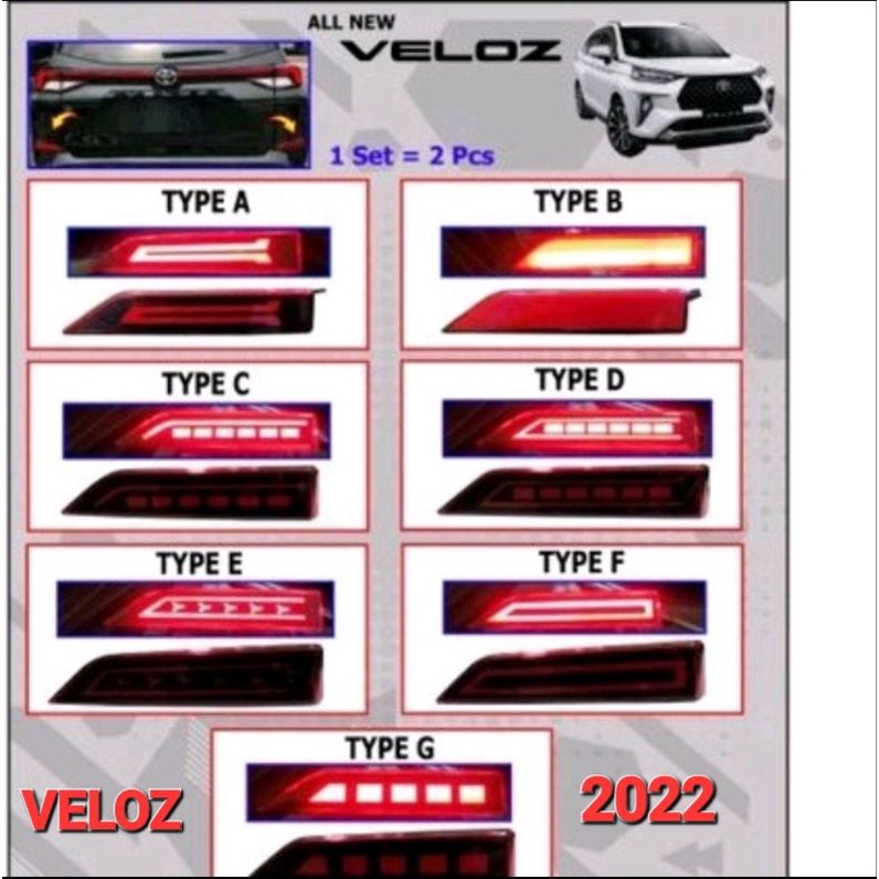 MATA Toyota All New Veloz 2022 2023 2024 Cat Eye Rear Bumper Reflector ...