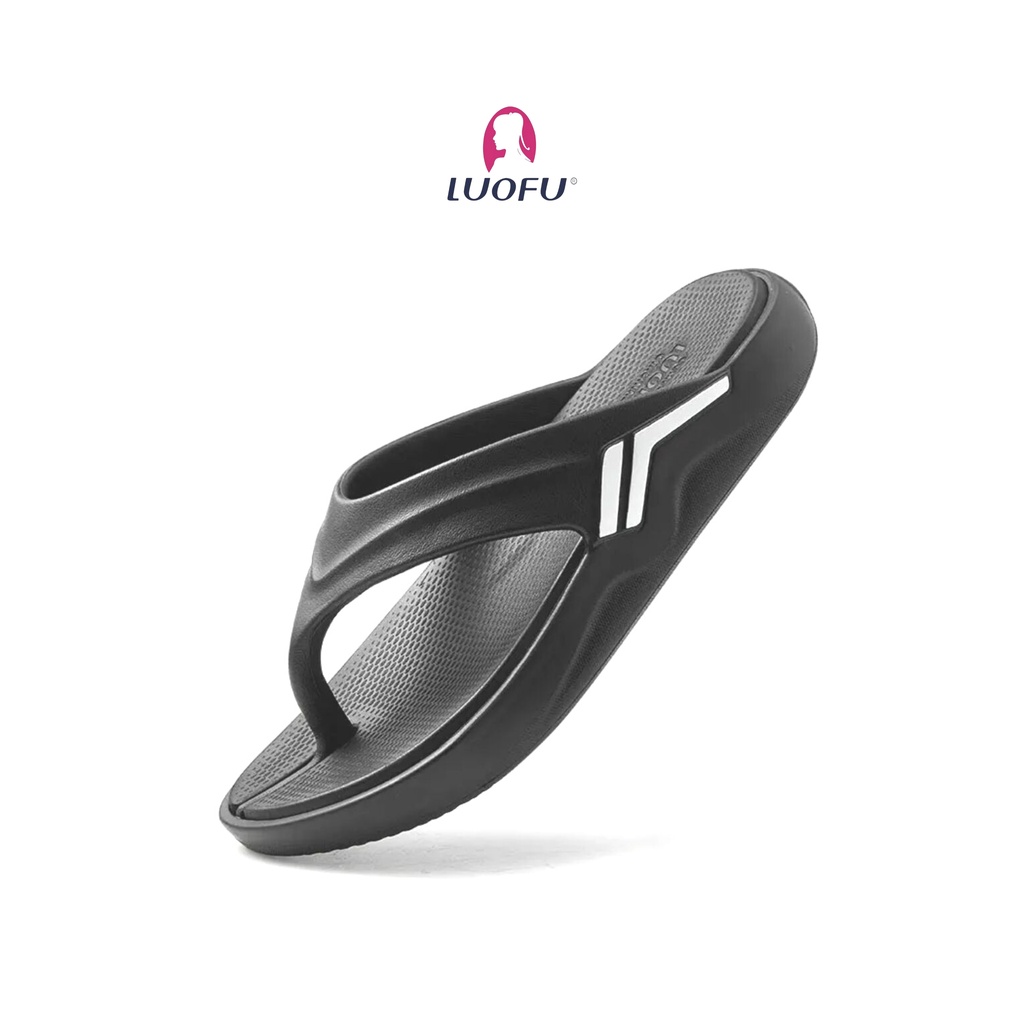 LUOFU Men's Black Grey EVA Flip-flops Slippers E6217-E01 | Shopee Malaysia