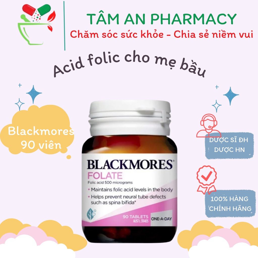 Folic Acid For Pregnant Women Blackmores folate 90 Tablets | Shopee ...