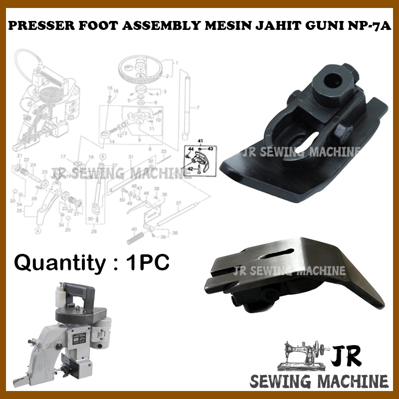 Presser foot assembly bag closer sewing machine Newlong np-7a / mesin ...