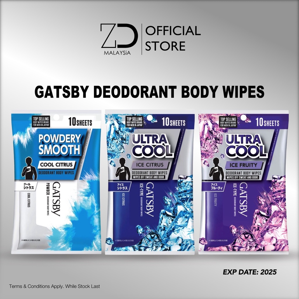 GATSBY Powder Deodorant Body Paper Cool Citrus 10's/GATSBY Ice-Type ...