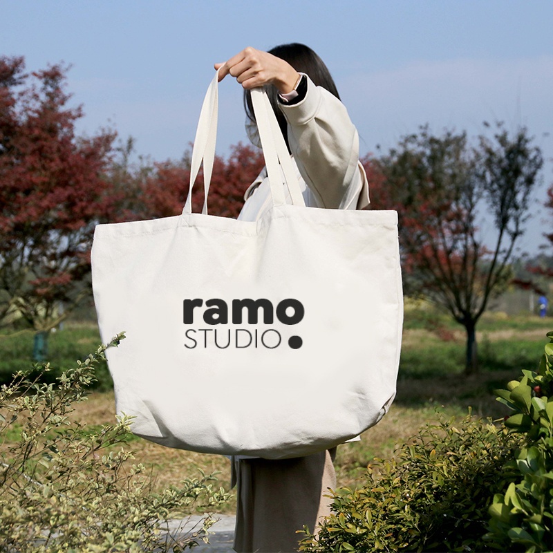 Customized Print LARGE Canvas Tote Bag 12oz T base | Bag Custom ...