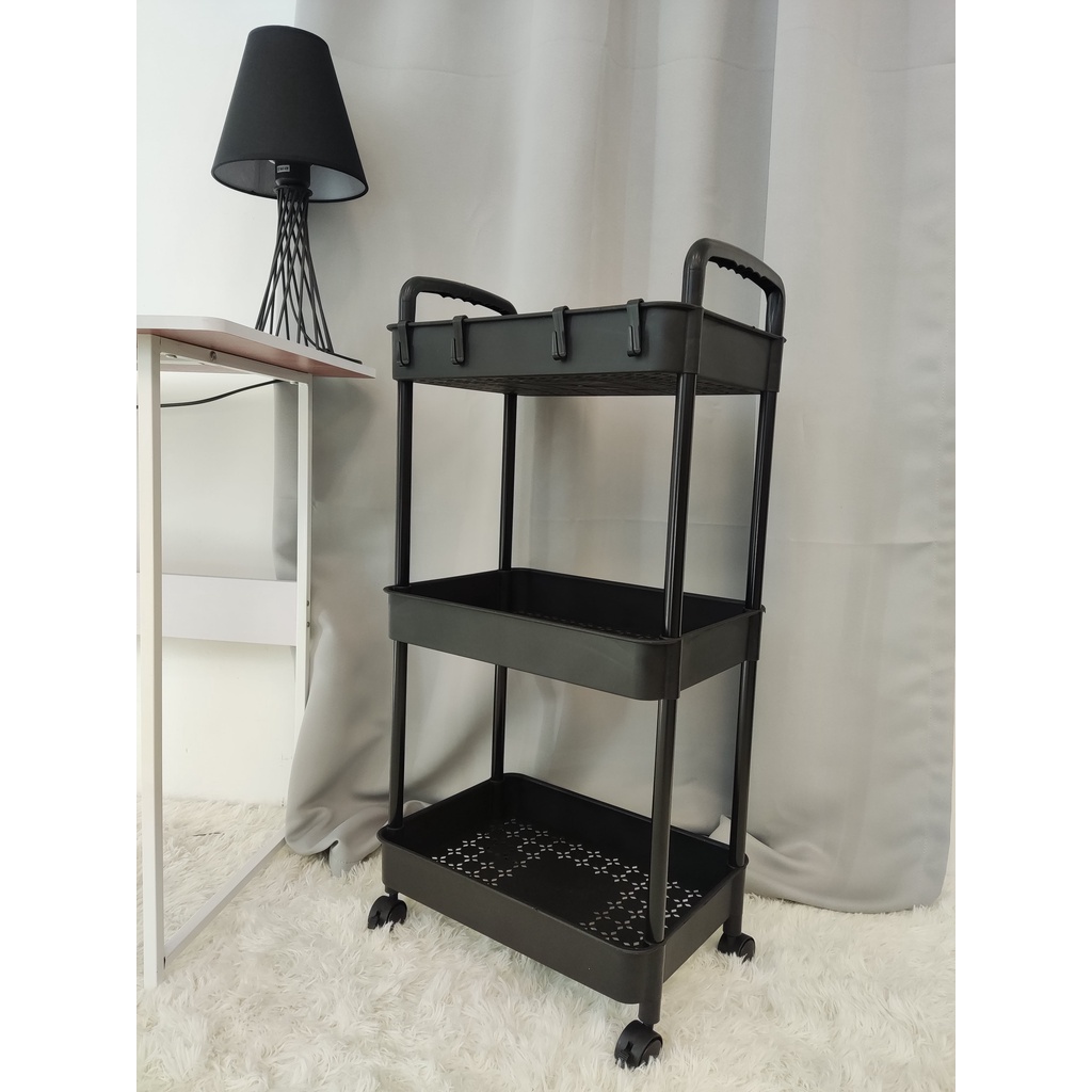 3 Tier Multifunction Storage Trolley Rack Office Shelves Home Kitchen ...